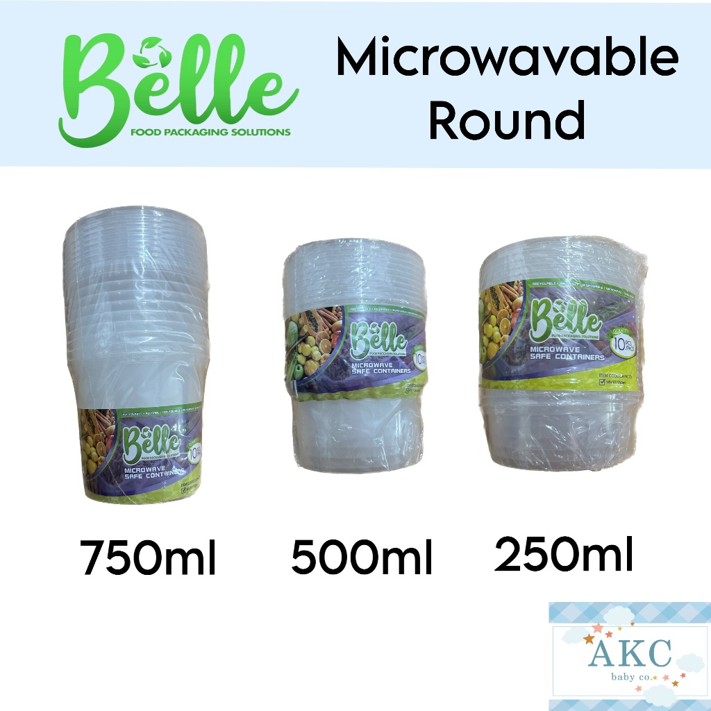 BELLE Microwavable Round Plastic Container/Microwavable Food Container ...