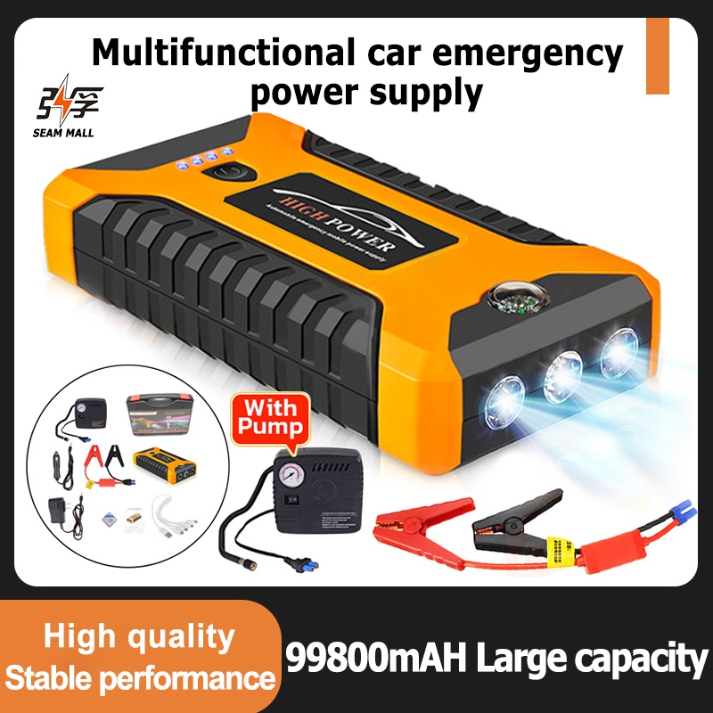 Car Jump Starter 99800mAh/12V Rechargeable Multi-function Emergency ...