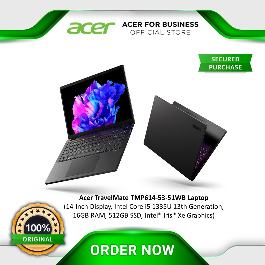 Acer Laptop TMP614-53-51WB Laptop Intel Core i5 13th Gen 16GB RAM 512GB ...