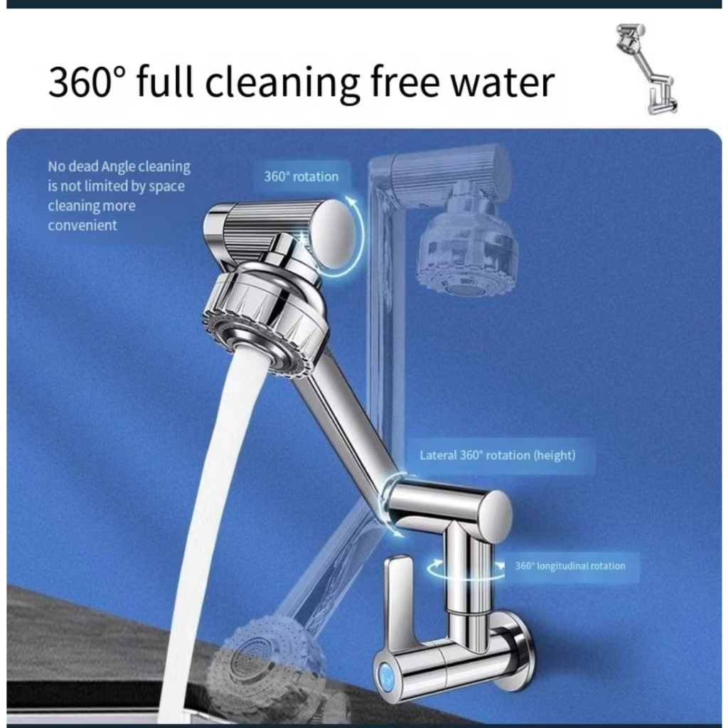 Sink Wall Mounted Faucet 360°Flexible Stainless Steel Wall washing ...