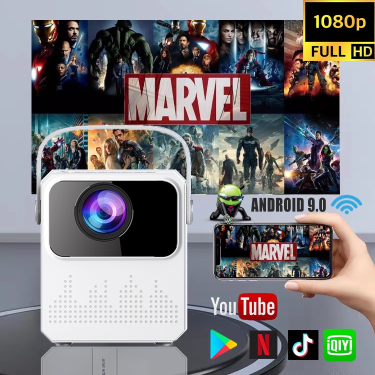 T2mini Smart Projector 1080P 4K HD Android 9.0 Wifi and Bluetooth Smart ...