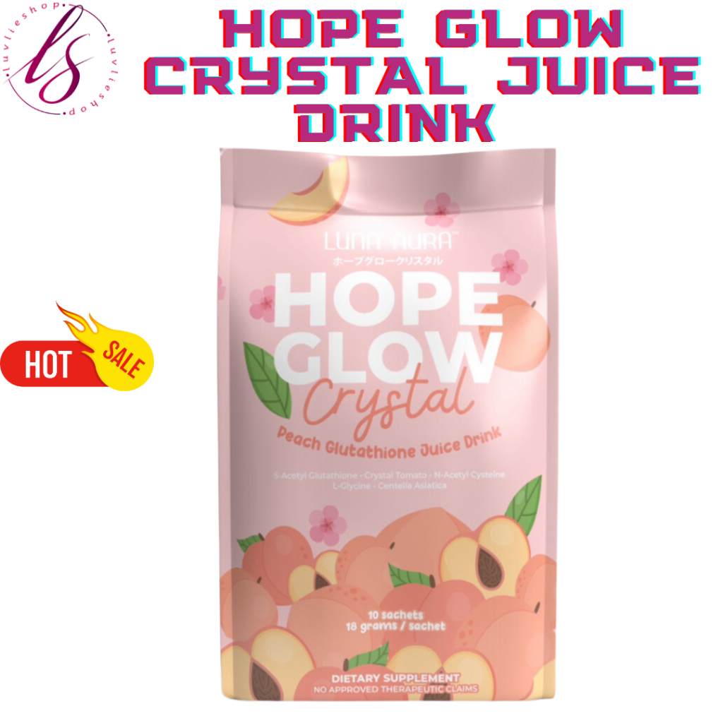 Luna Aura Hope Glow Crystal Peach Glutathione Juice Drink | Shopee ...
