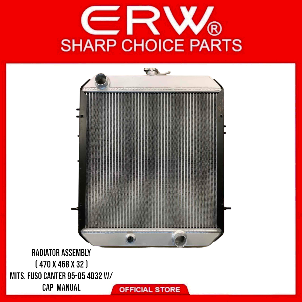 RADIATOR FOR FUSO CANTER 95-05 4D32 W/ CAP MANUAL 2ROWS ( METAL ) ( ME ...