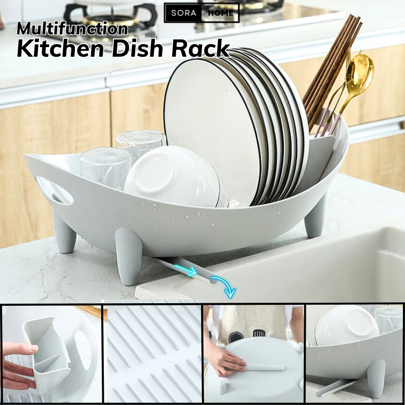 Dish Rack Kitchen Drainer Platic Utensil Cutlery Storage Holder ...
