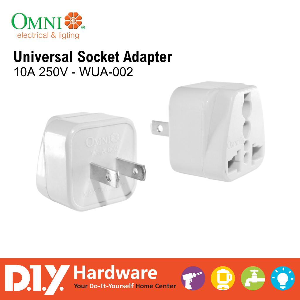 Omni Universal Socket Adapter 10A 250V WUA-002 | Shopee Philippines