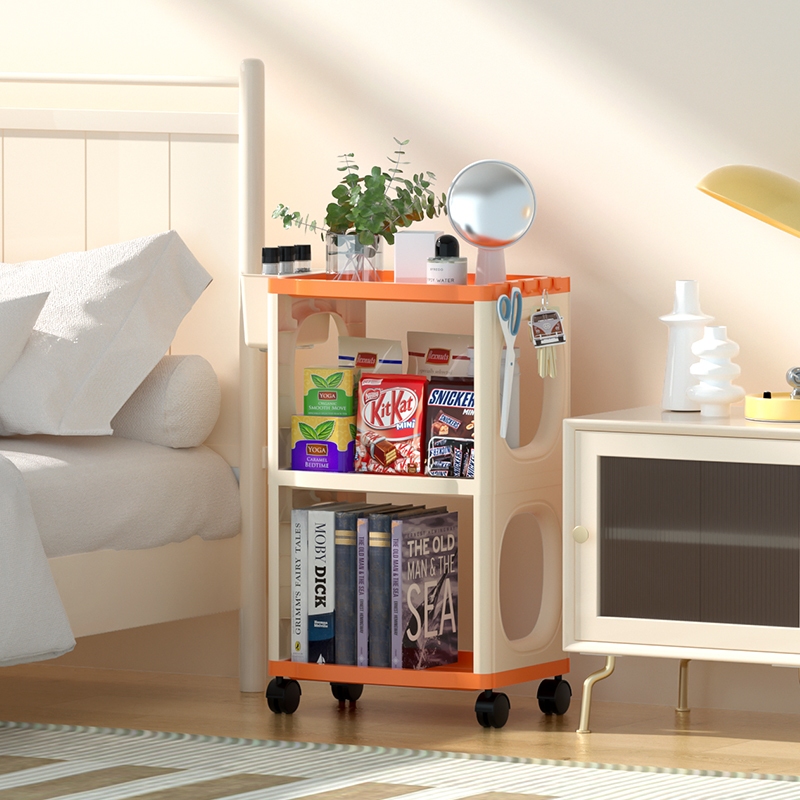 Multi-layer Storage Rack Mobile Snack/Toy Trolley Desk Side Book shelf ...