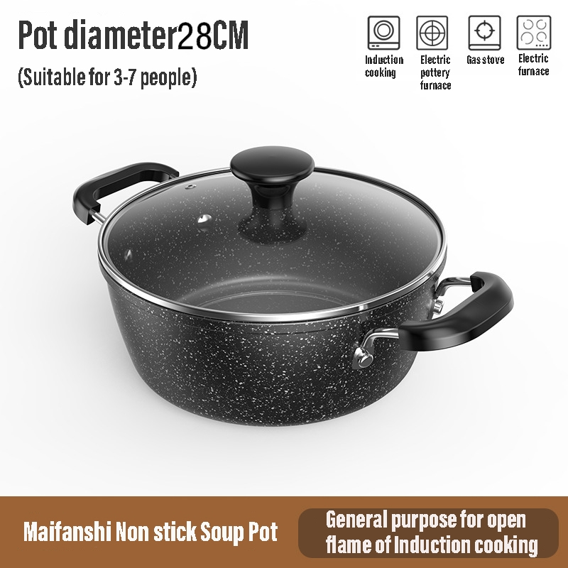Non Stick Casserole High-Quality Cooking Pot 28cm Soup Pot With Lid For ...