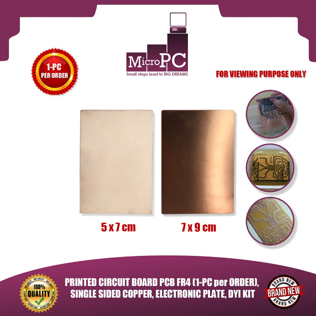 PRINTED CIRCUIT BOARD PCB FR4 (1-PC per ORDER), SINGLE SIDED COPPER ...