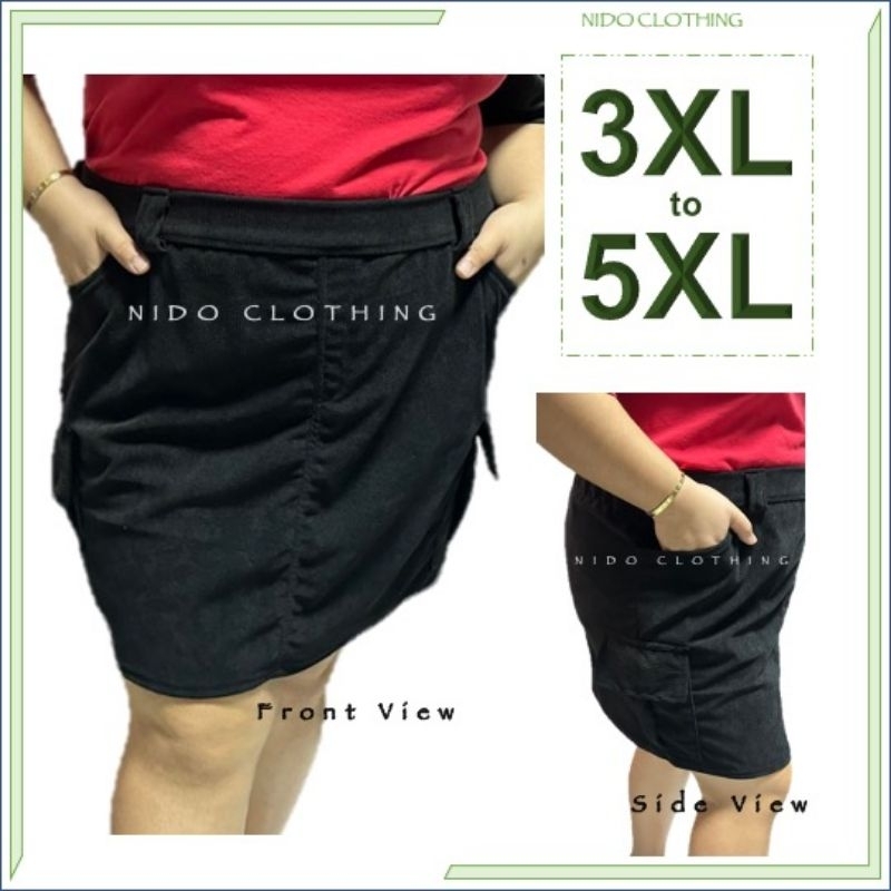 PLUS SIZE Cargo High Waist Mini Skirt Corduroy (fits 3XL to 5XL) | Shopee Philippines