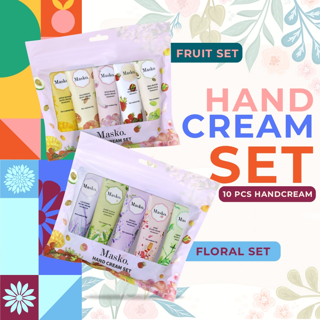 5pcs, 10pcs Handcream set Masko Perfume Floral Fruit Scent Moisturizing Hand Cream Gift Set 30g ...