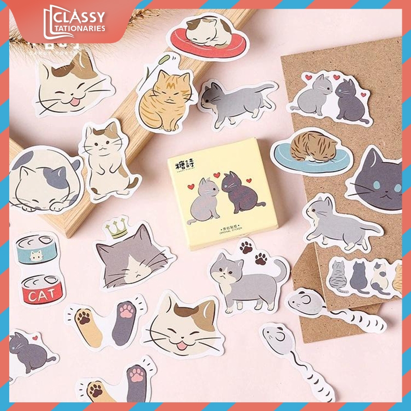 45 Pcs/Box New Arrive Cute Cat Paper Mini Lable Daily Stickers ...