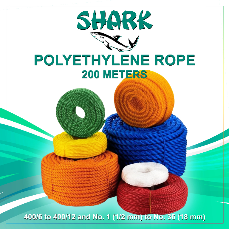 Shark Polyethylene Rope 200 Meters Per Roll Lubid Tali | Shopee Philippines