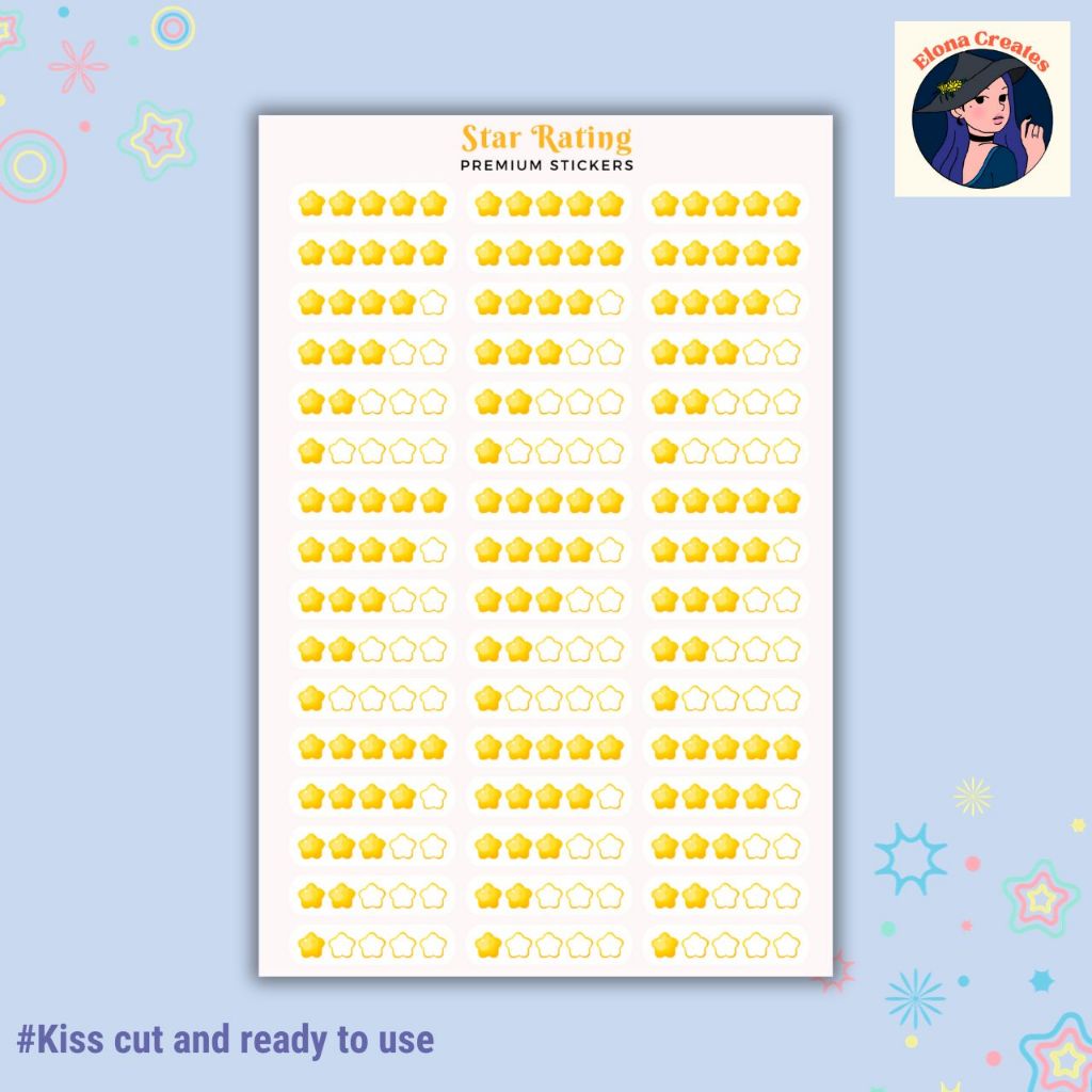 Star Rating Sticker Sheet For Planners And Journals EC-1329 | Shopee ...