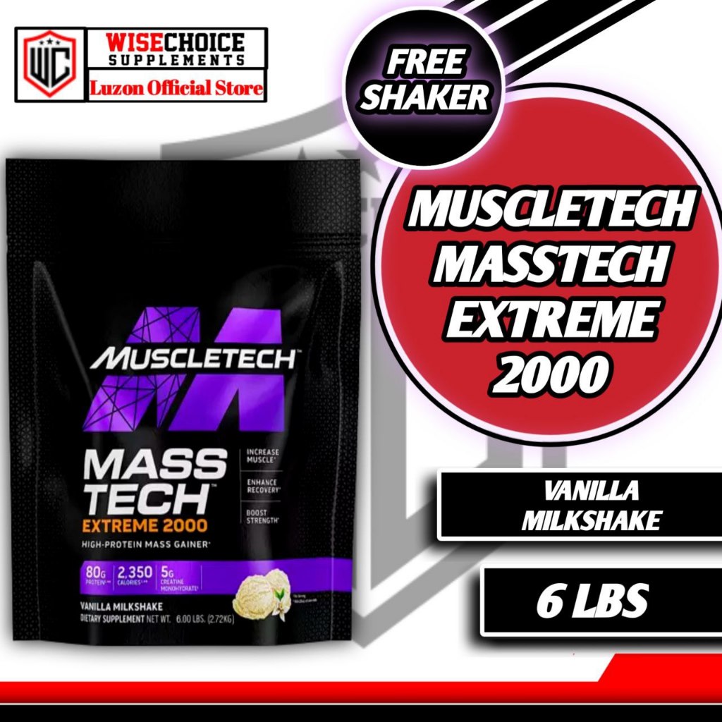 MUSCLETECH MASSTECH EXTREME 2000 6 LBS VANILLA MILKSHAKE (PACKAGING MAY ...