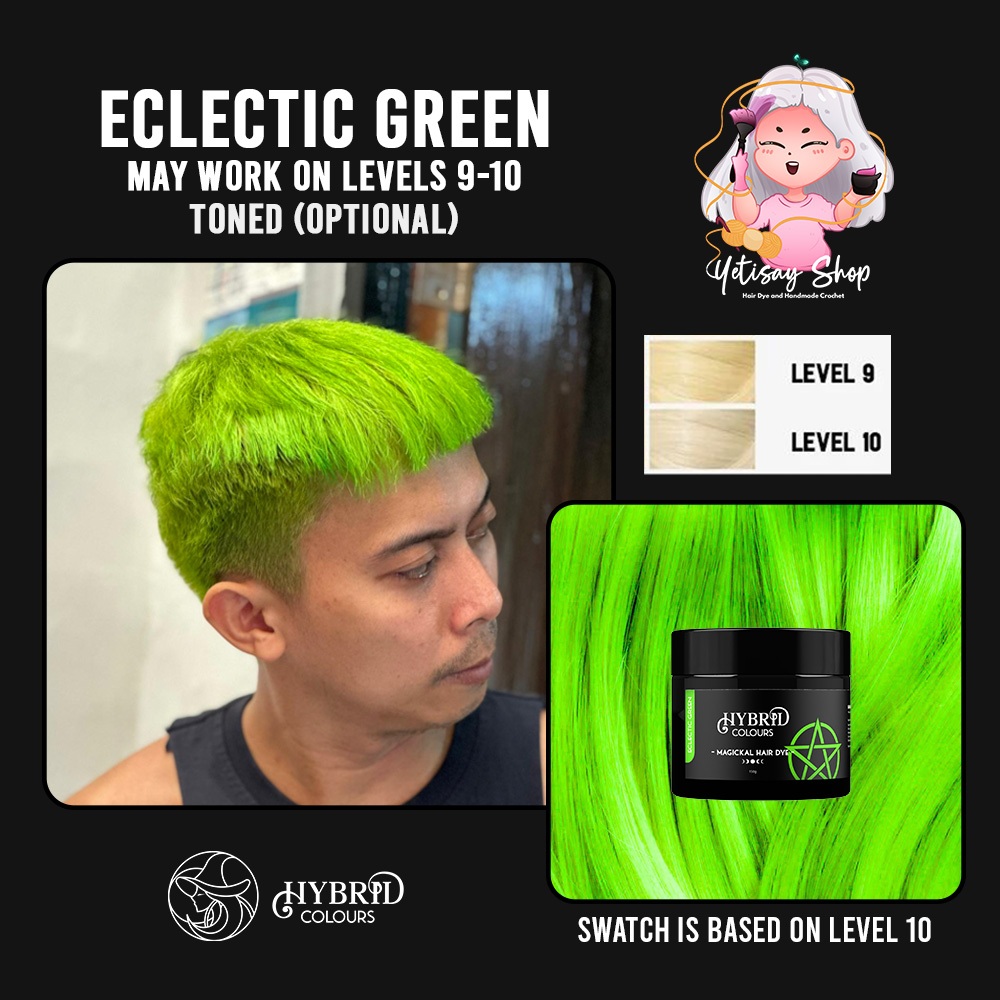Magickal Dye Eclectic Green (Neon Green) Semi Permanent Hair Dye ...