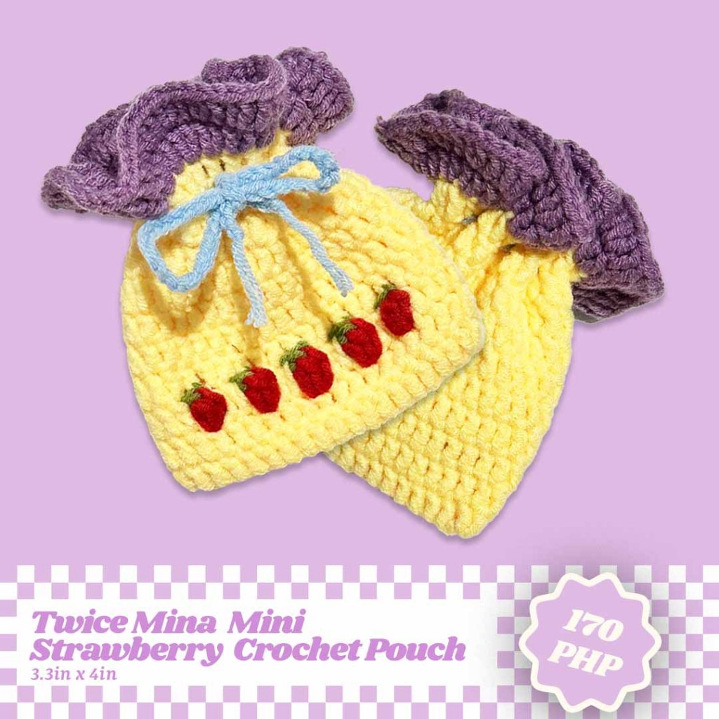 Twice Mina Mini Strawberry Crochet Pouch | Shopee Philippines