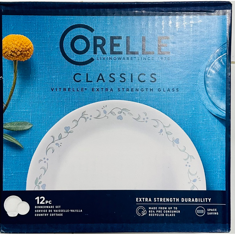 Corelle Country Cottage Livingware 12pcs Set (Plates/Saucers/Bowls ...