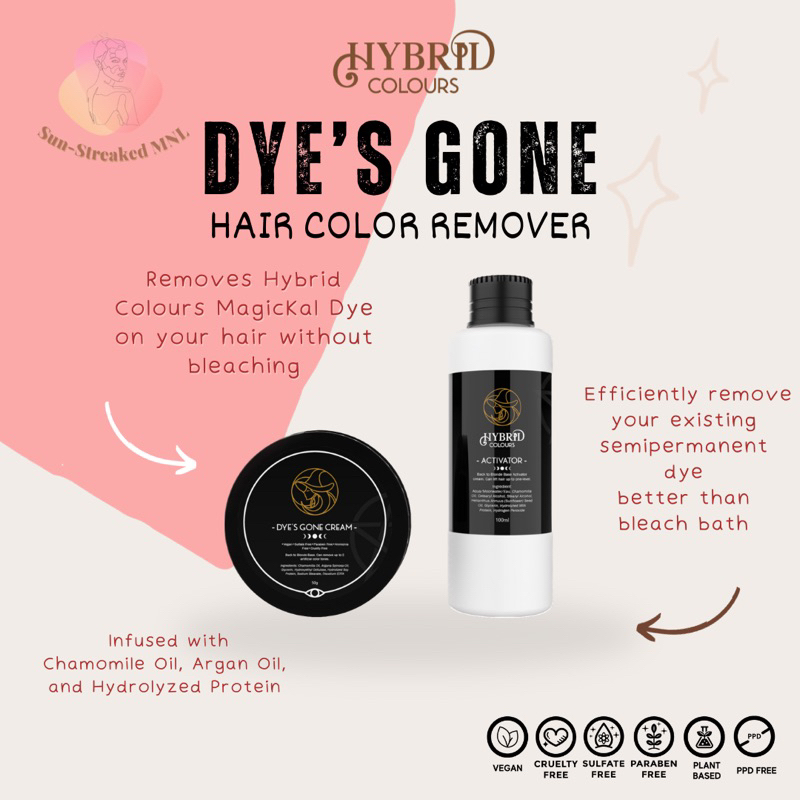 Hybrid Colours Dye's Gone - Hair Dye Remover Hair Color Remover ...
