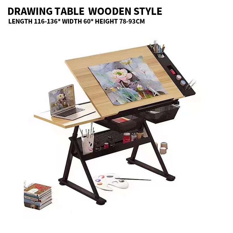 MC [COD] Drafting Glass Table Height Adjustable Drawing Table Extra ...