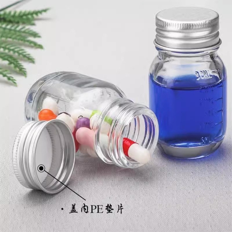 30ml Pill Bottle Potion Sealed Thickened with Graduated Medicine Bottle ...