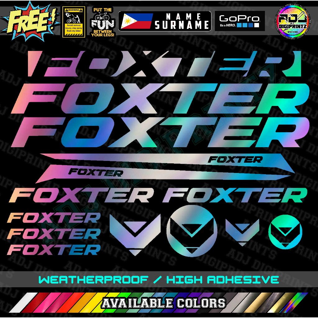 FOXTER Bike Frame Decals Set for MTB SPECIAL COLOR VINYL | Shopee ...