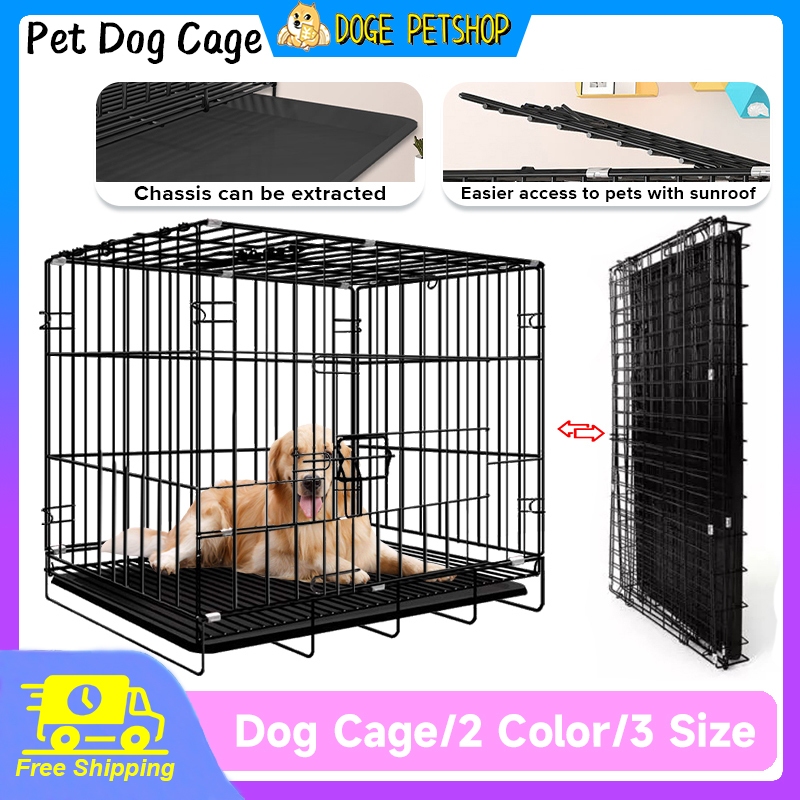 Doge Dog Cage Collapsible with Poop Tray Heavy Duty Pet Cage Foldable ...