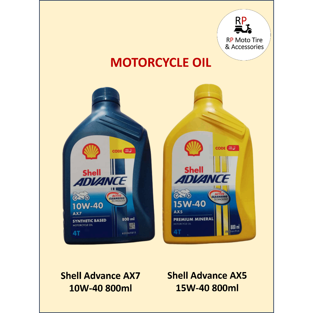 SHELL ADVANCE Motorcycle Oil 4T AX5 & AX7 800ml | Shopee Philippines