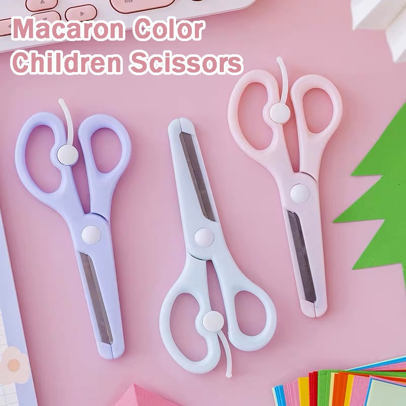 Children Safety Scissors Colorful Handmade DIY Paper-Cut Cartoon Anti ...