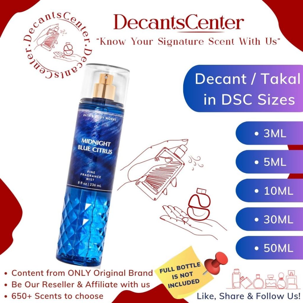 Midnight Blue Citrus Fragrance Body Mist in DSC Travel Size | Shopee ...