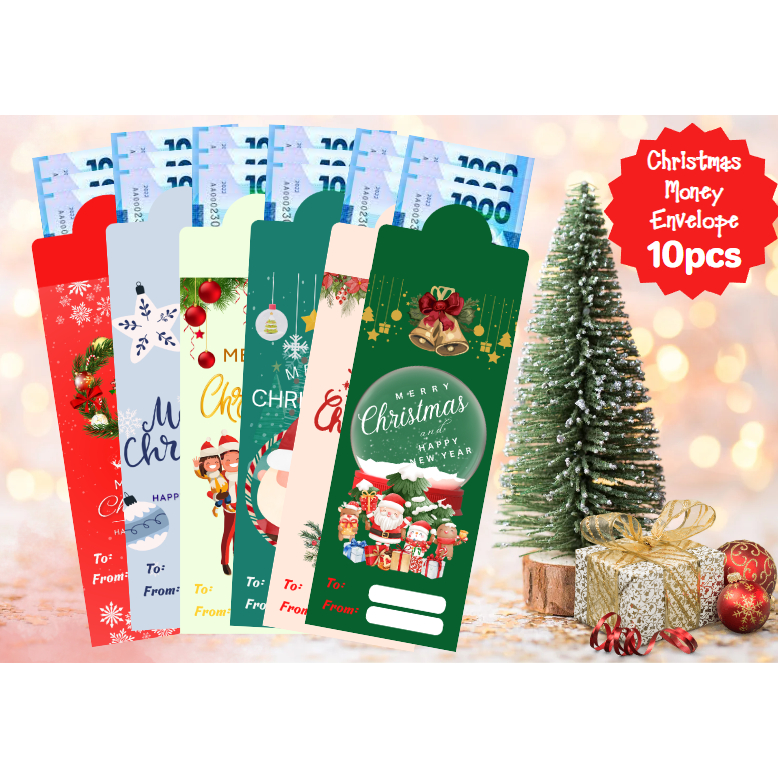 Angpao for Christmas Design Money Envelope for 10pcs per pack | Shopee ...