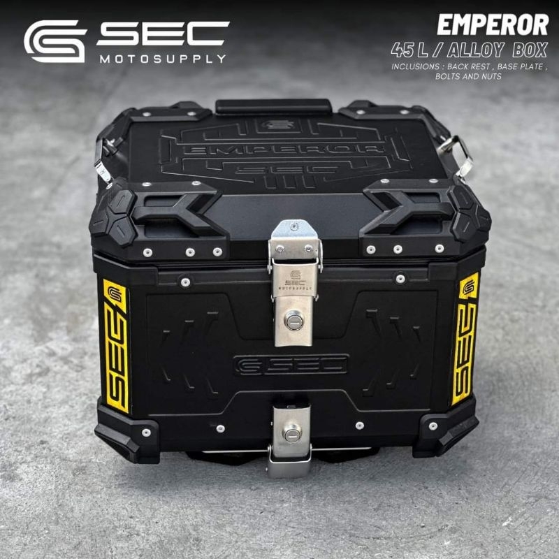 SEC ALLOY TOP BOX 45Liters with Backrest & Baseplate | Shopee Philippines