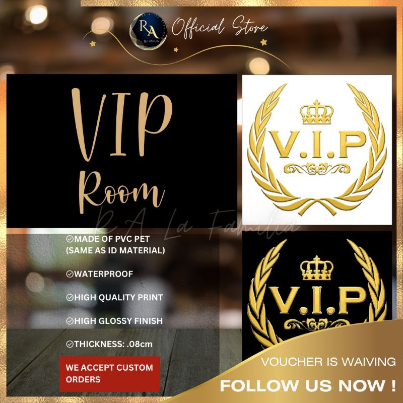 R.A VIP PVC SIGNAGE. HIGH GLOSSY | Shopee Philippines