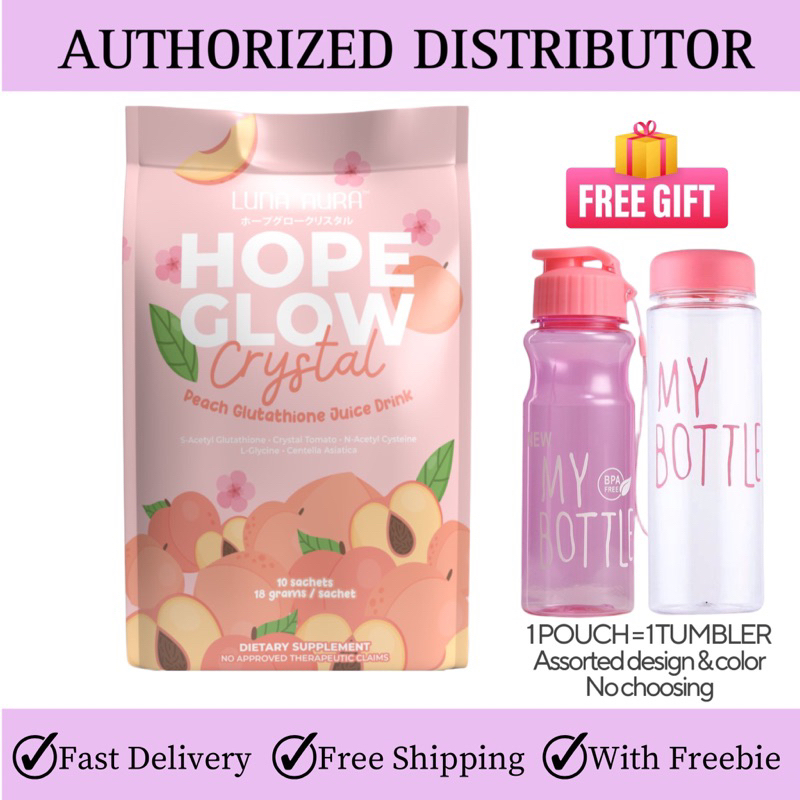 LUNA AURA HOPE GLOW CRYSTAL PEACH GLUTATHIONE JUICE DRINK | Shopee ...