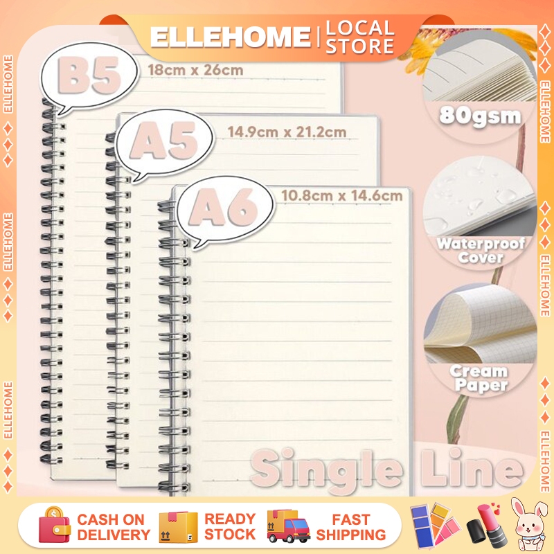 Coil Notebook，Grid Blank Line A5/B5 Loose-Leaf Cute Hand Ledger College ...