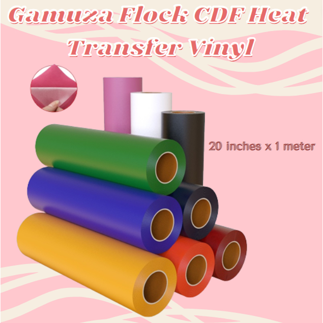 QUAFF Korea Gamuza Flock CDF Heat Transfer Vinyl for T-shirt (20 inches ...