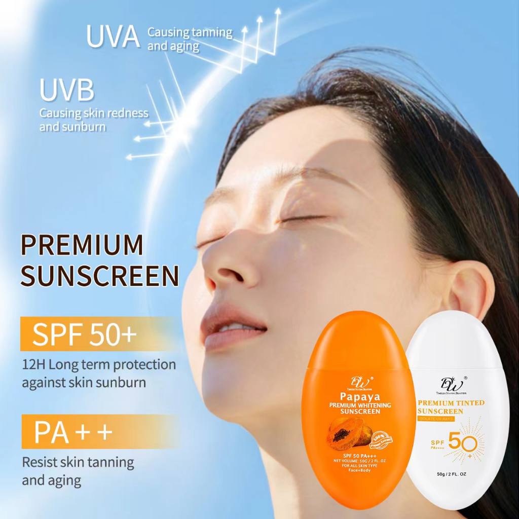 DW Premium Papaya/Tinted Whitening Face & Body Sunscreen SPF50 PA ...