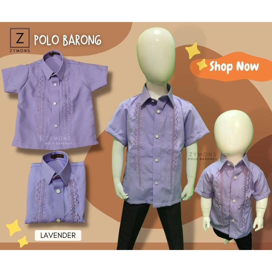 ZYMONS LAVENDER CHURCH AND OFFICE POLO BARONG | Shopee Philippines