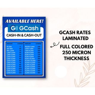 Gcash Rates Laminated A4 size | Shopee Philippines