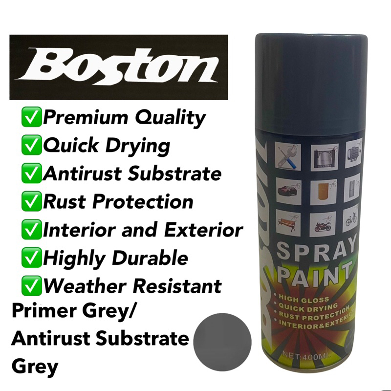 Boston Primer Grey Spray Paint 400ml | Shopee Philippines