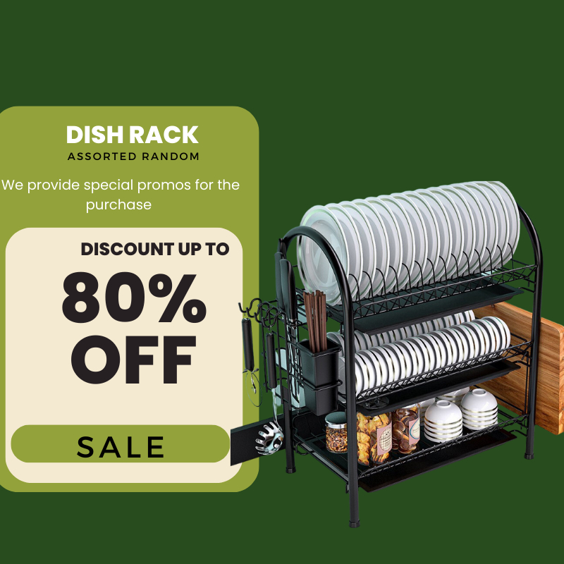 Assorted/Random Dish Rack Double Layer Plate Bowl Cup Dish Drainer Rack ...