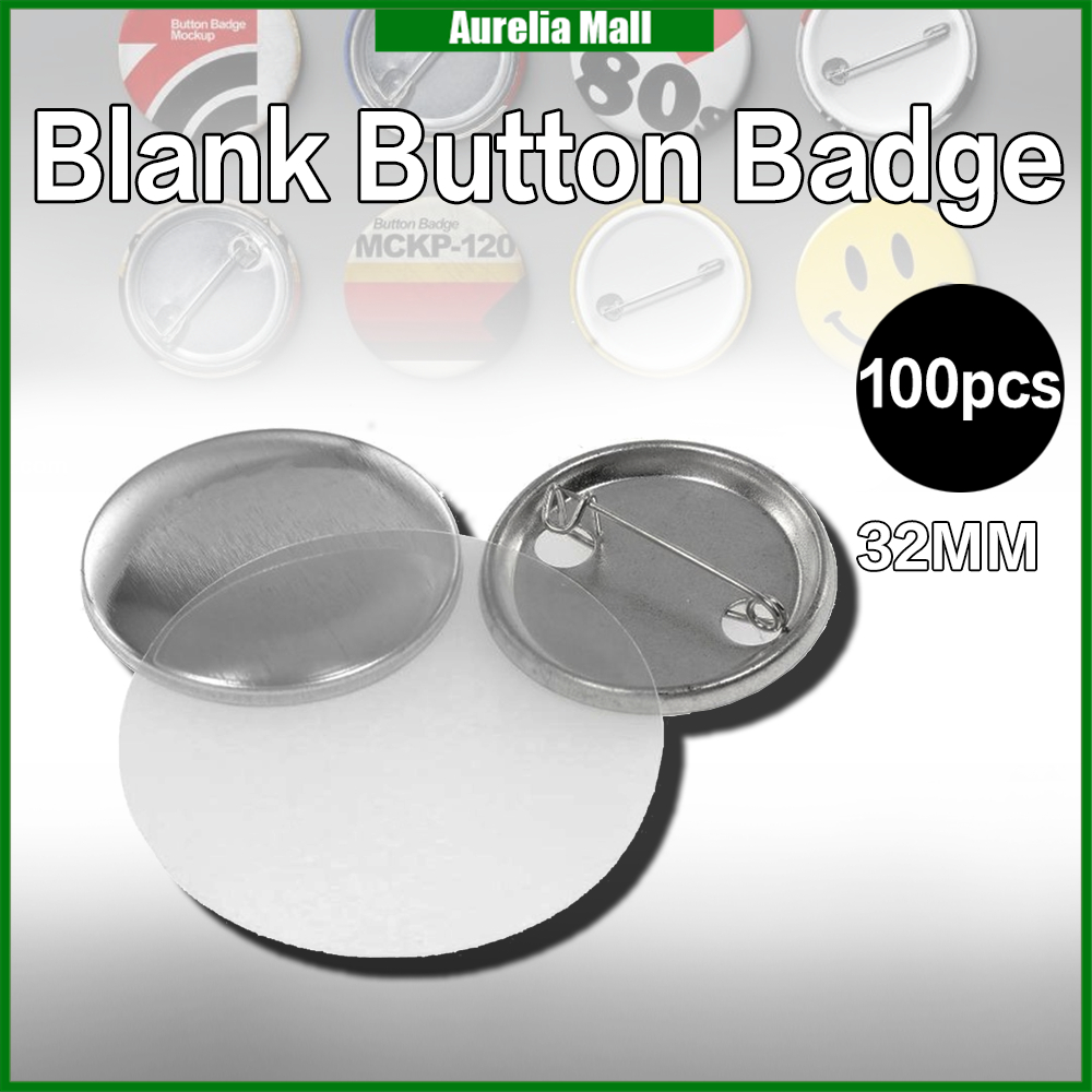 100PCS Blank Button Badge Pin Blank Button Badge Components For Brooch Maker Machine Craft ...