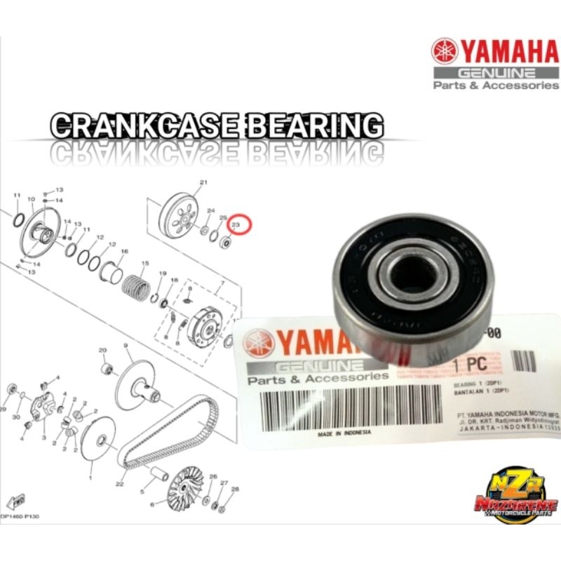 YAMAHA GENUINE CRANKCASE BEARING AEROX/NMAX/SOUL I 125/MIO I 125/HONDA CLICK/HONDA BEAT/2DP ...