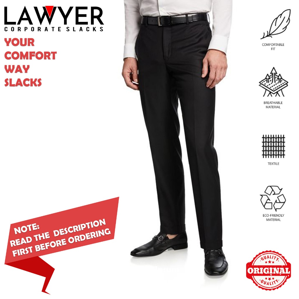 BLACK LAWYER SLACKS 100% PREMIUM QUALITY SLACKS | Shopee Philippines