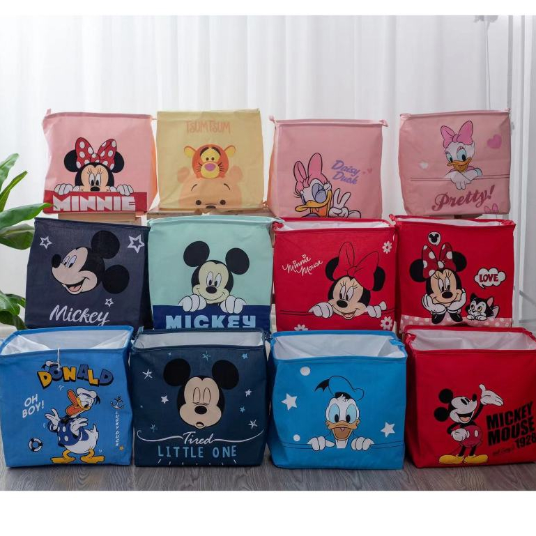 100L Mickey Minnie Mouse Big Square Laundry Hamper Basket with Cover ...