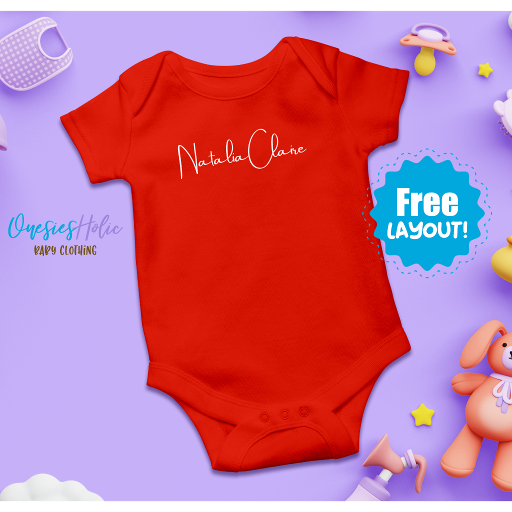 Personalized minimalist signature name baby onesie for baby boy and ...