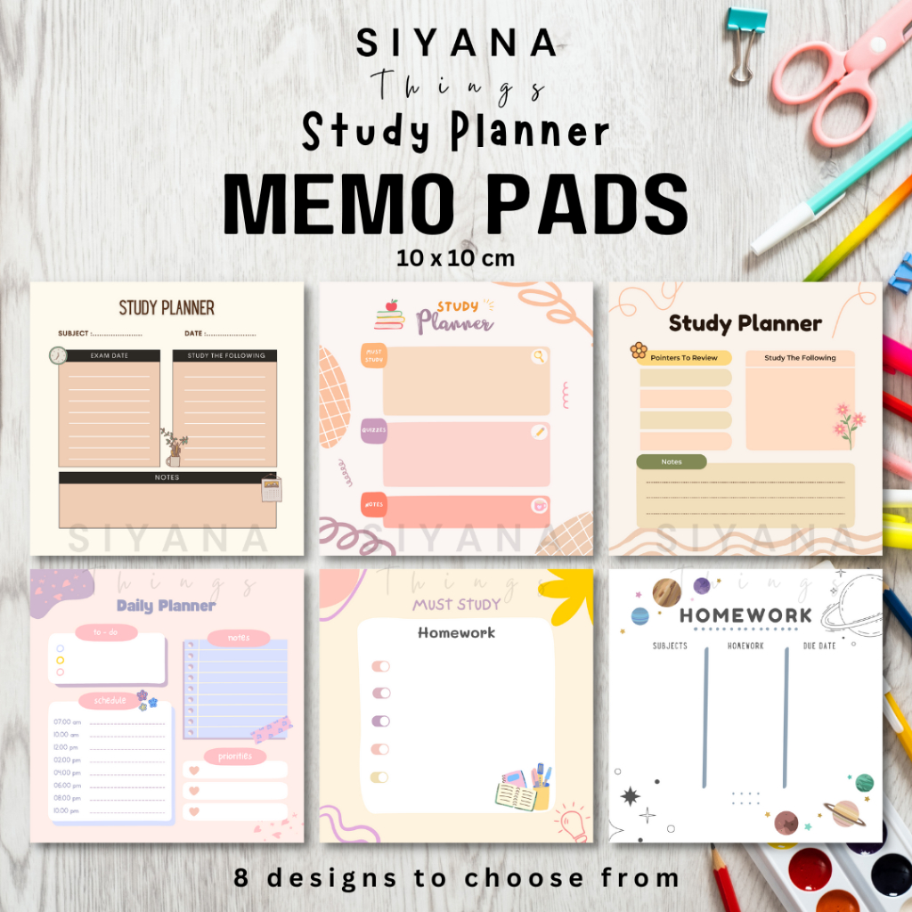 SIYANA THINGS MINI Study Planner Memo Pads | Study Planner | 10cm x ...