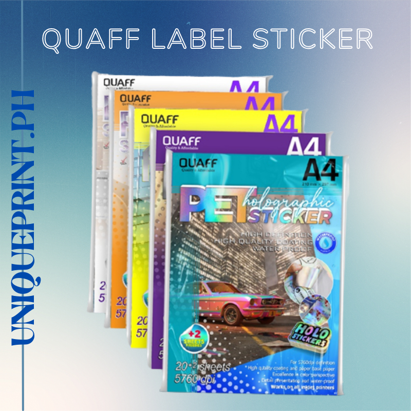 QUAFF PET // PP Label Sticker Waterproof A4 size (20sheets per pack ...