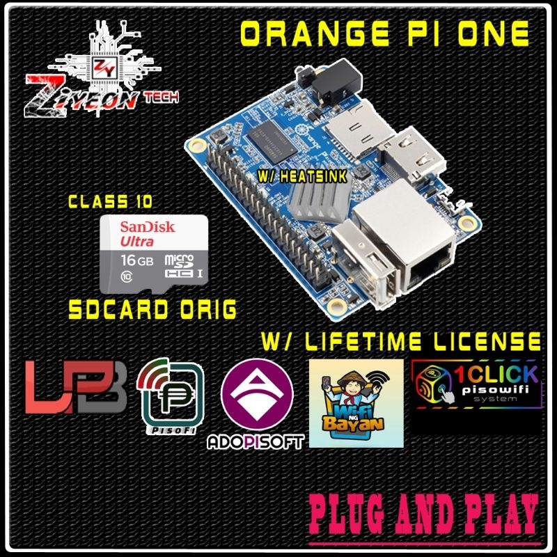 Orange Pi One 1gb | Pi Pc 1gb | w/License / with 16gb Orig Sdcard / For Piso Wifi | Shopee ...