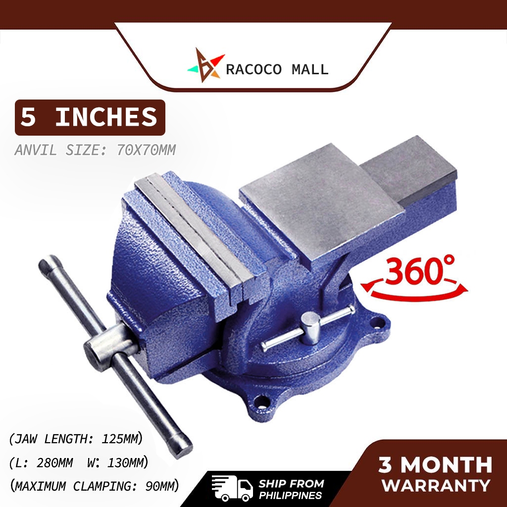 3''/4"/5''/ 6" Heavy Duty Bench Vise With Anvil Clamp Tool Gato 360 ...