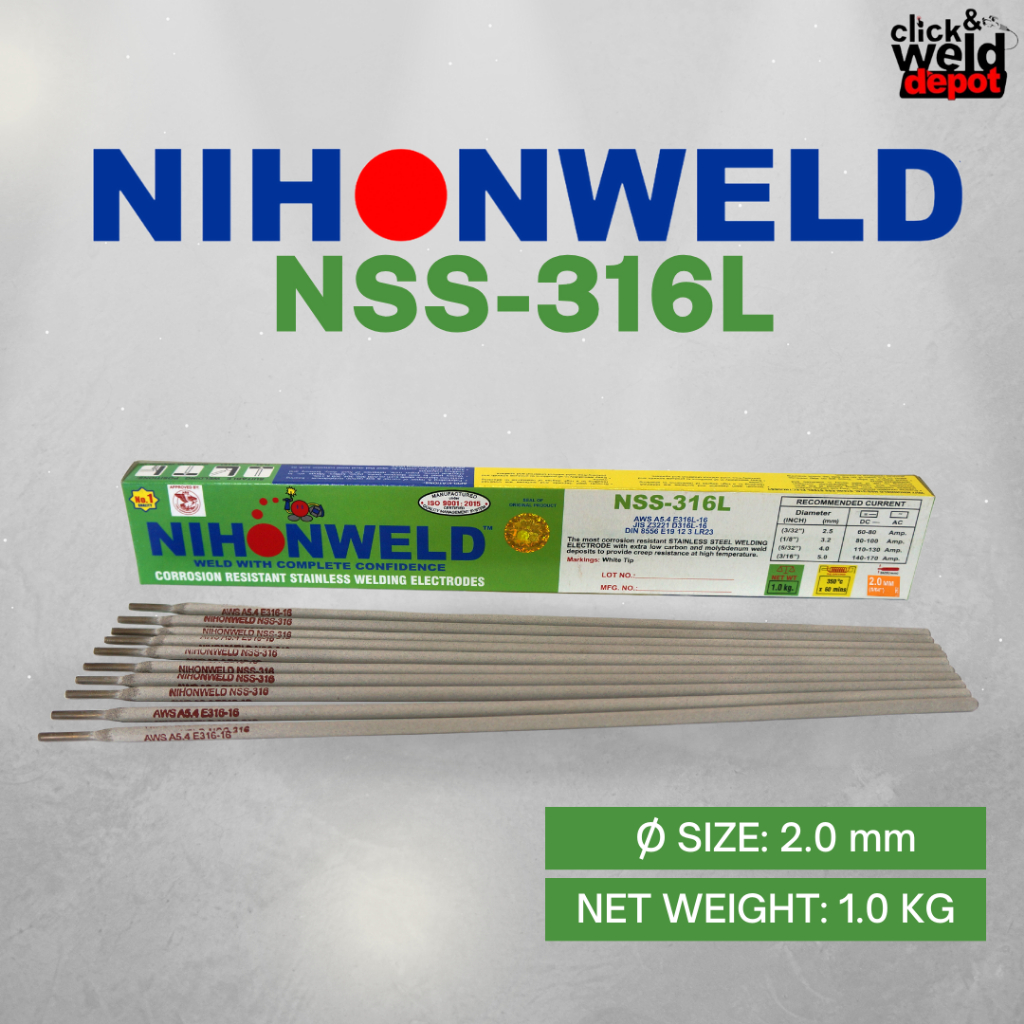 NIHONWELD NSS-316L - 2.0mm (1KG PACKING) | Shopee Philippines